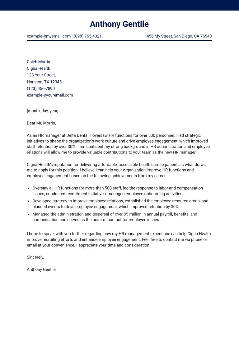 Manager Cover Letter Examples and Templates for 2025 - ResumeBuilder.com