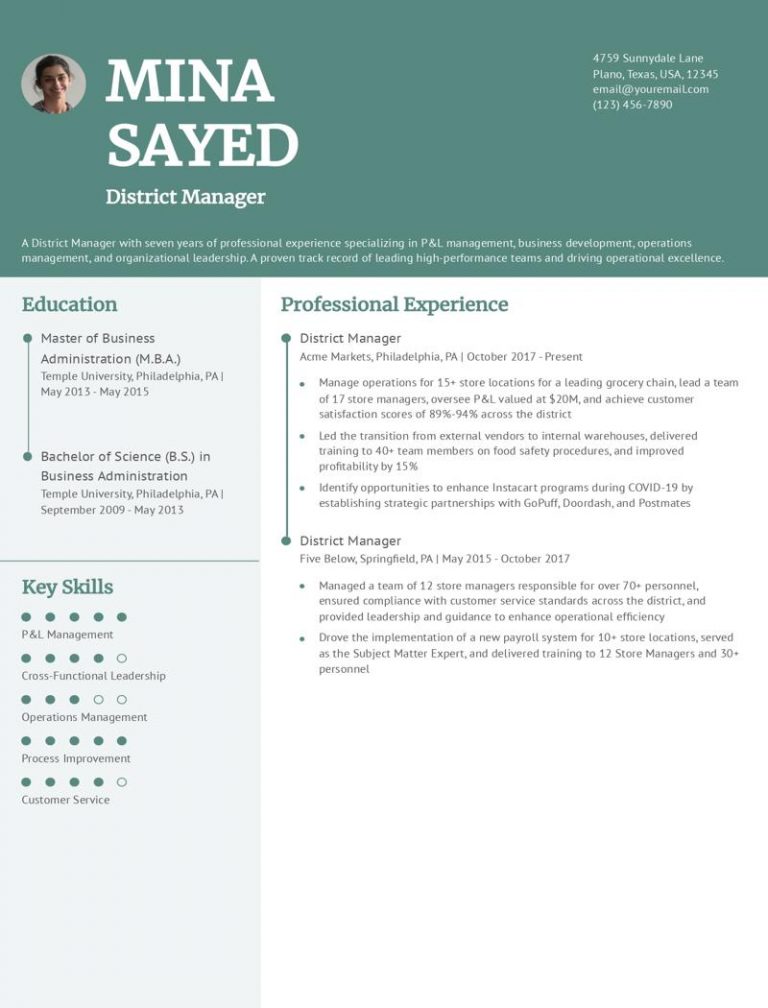 District Manager Resume Examples and Templates for 2024 - ResumeBuilder.com