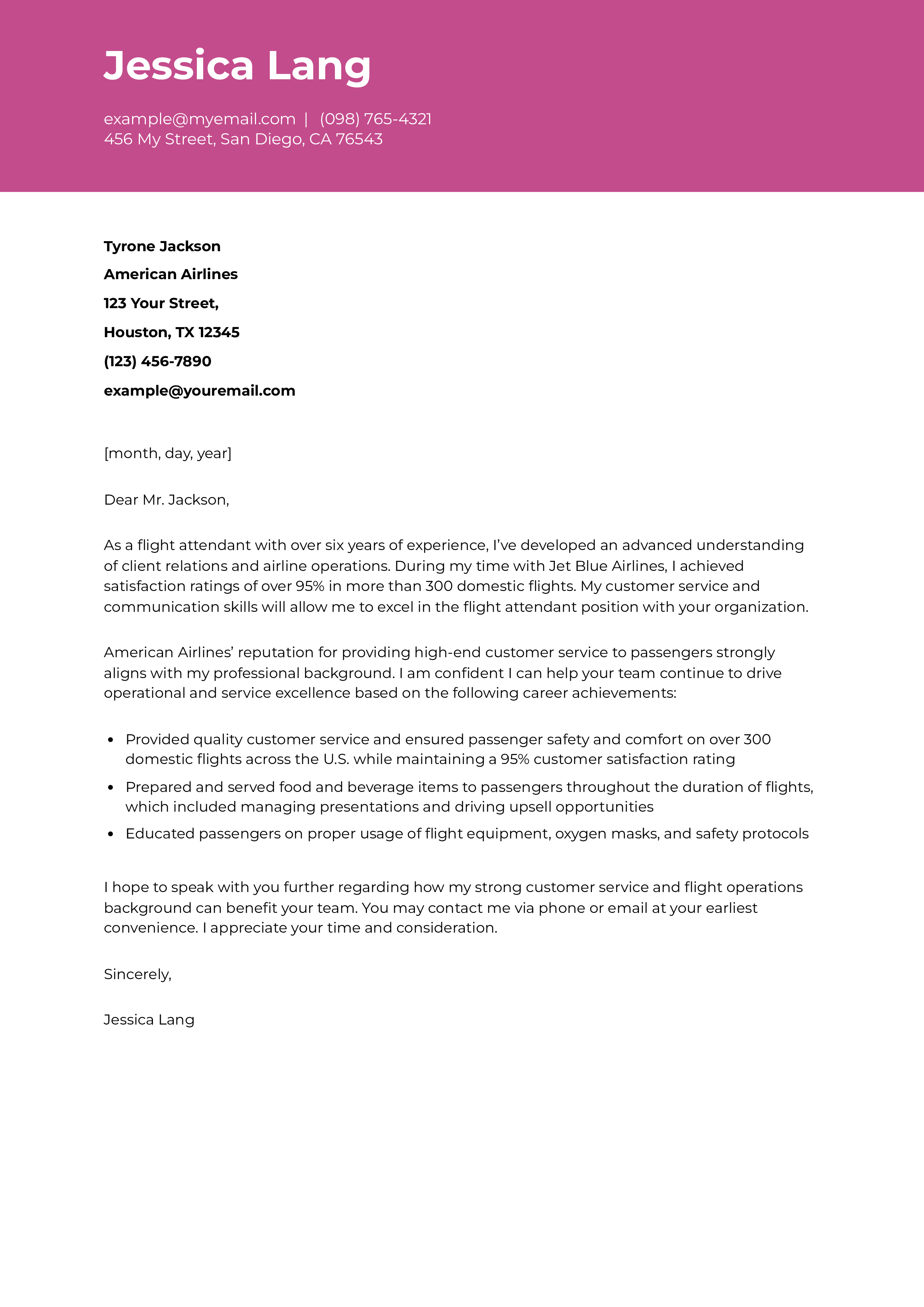 Aviation Cover Letter Examples and Templates for 2025 - ResumeBuilder.com