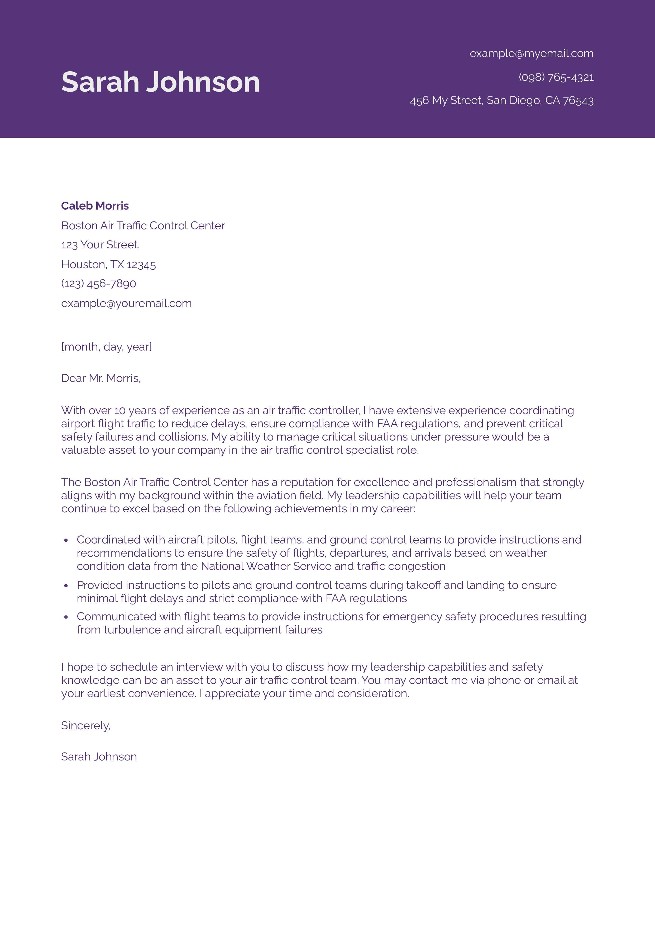 Aviation Cover Letter Examples and Templates for 2025 - ResumeBuilder.com