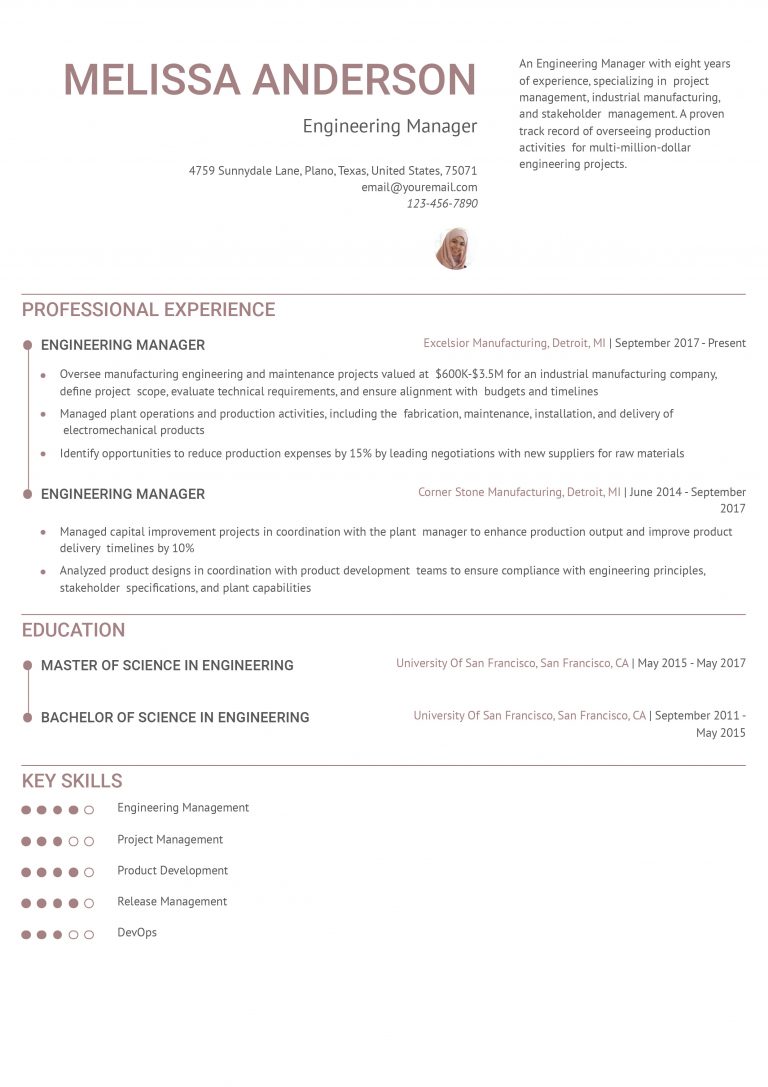 Engineering Manager Resume Examples and Templates for 2025 ...