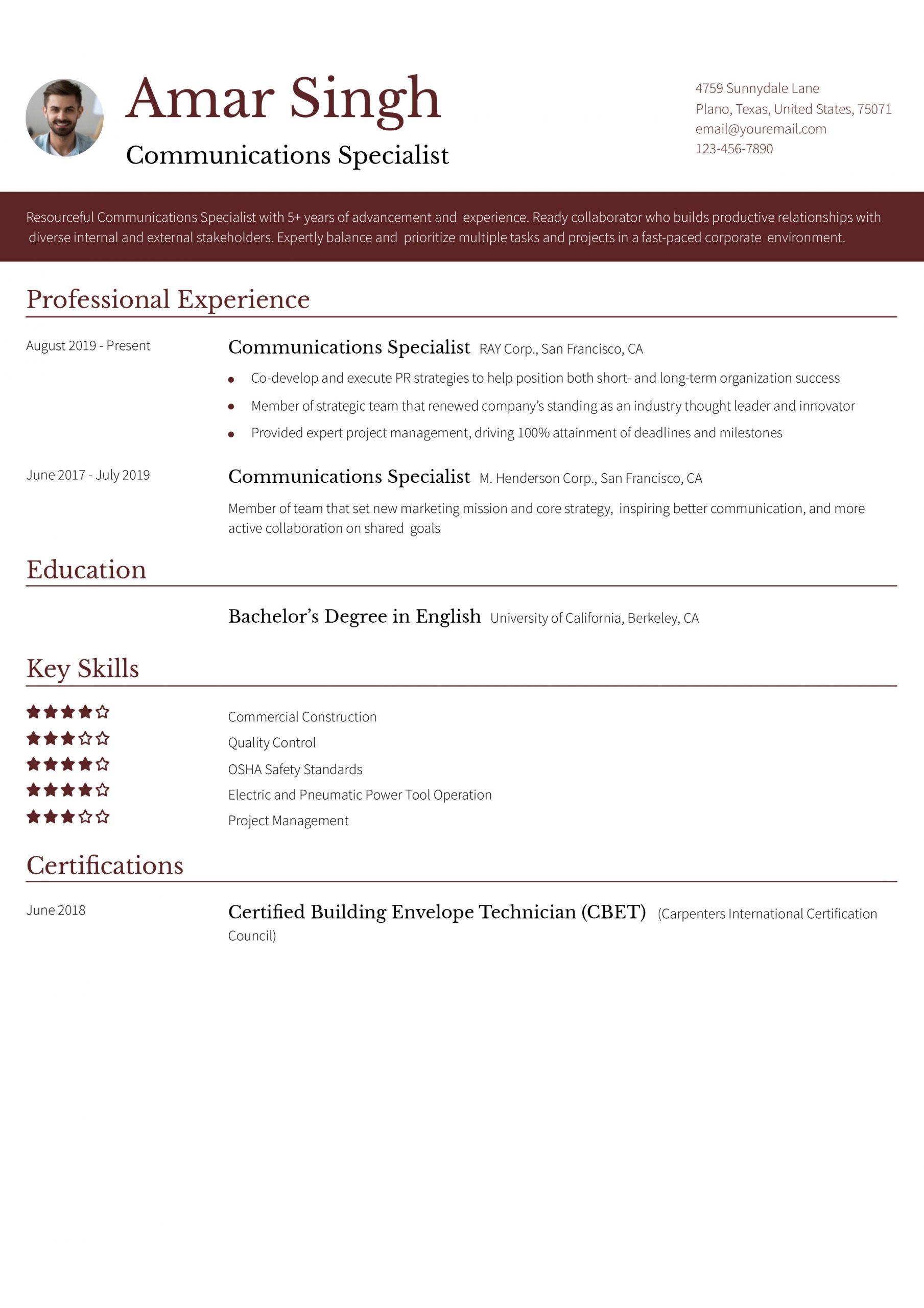 Communications Specialist Resume Examples and Templates for 2024 ...