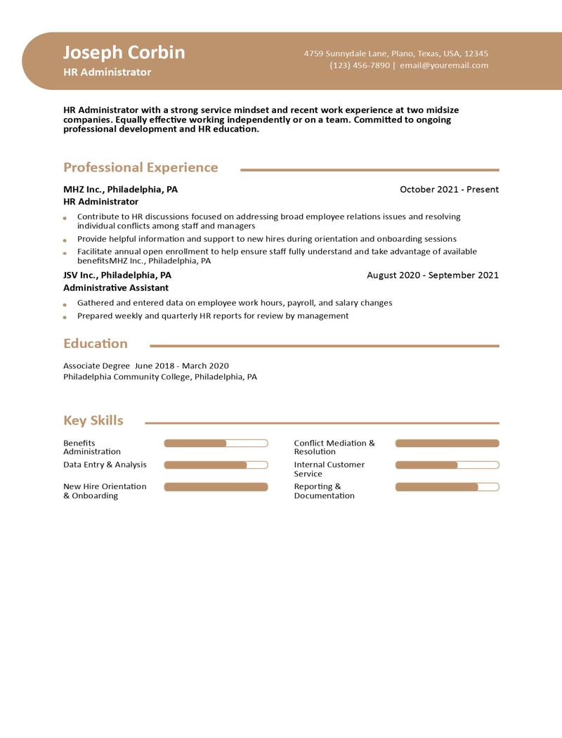 Entry-Level Human Resource Administrator Resume Examples and Templates ...
