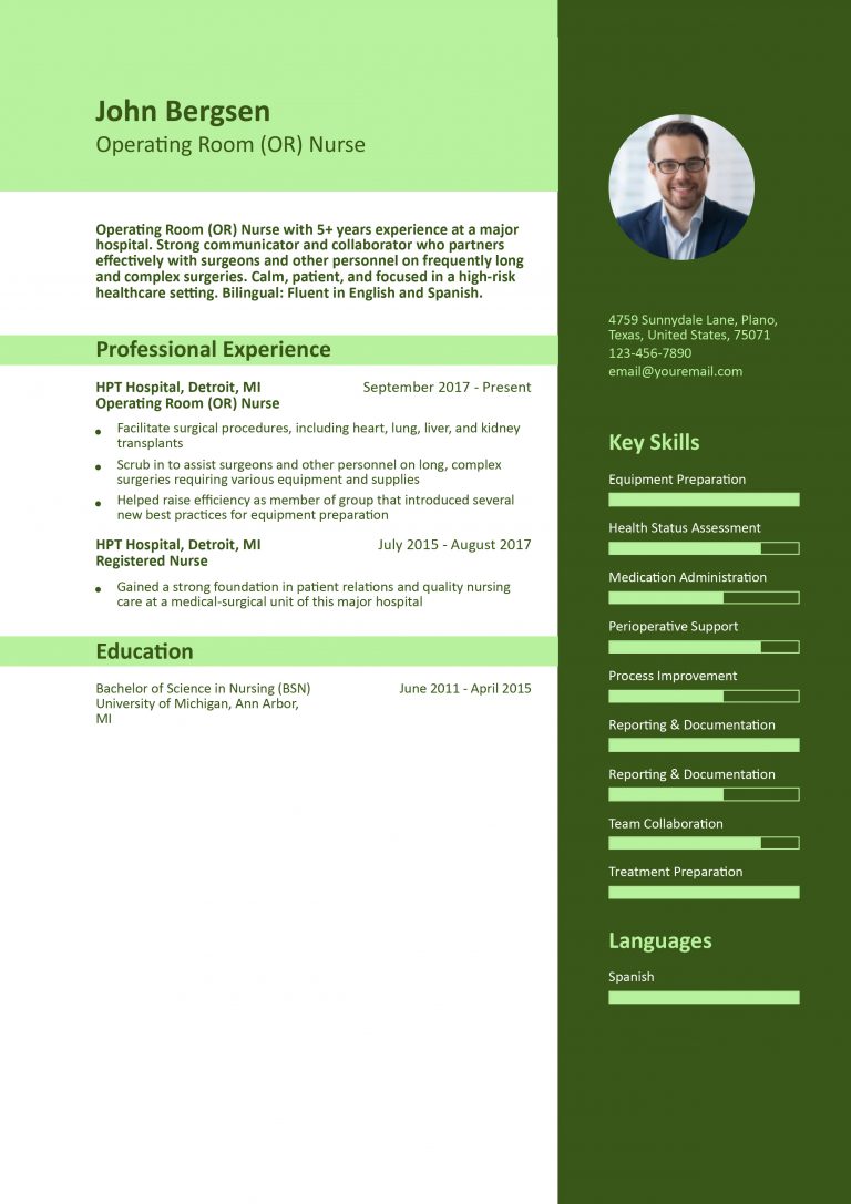 Operating Room Nurse Resume Examples and Templates for 2025 ...
