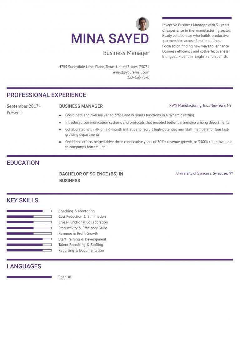 Best Business Manager Resume Examples and Templates for 2025 ...
