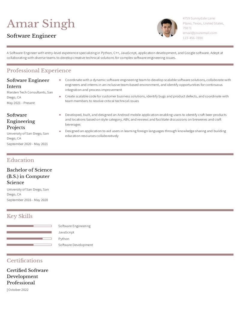 Google Software Engineer Resume Examples and Templates for 2024 ...