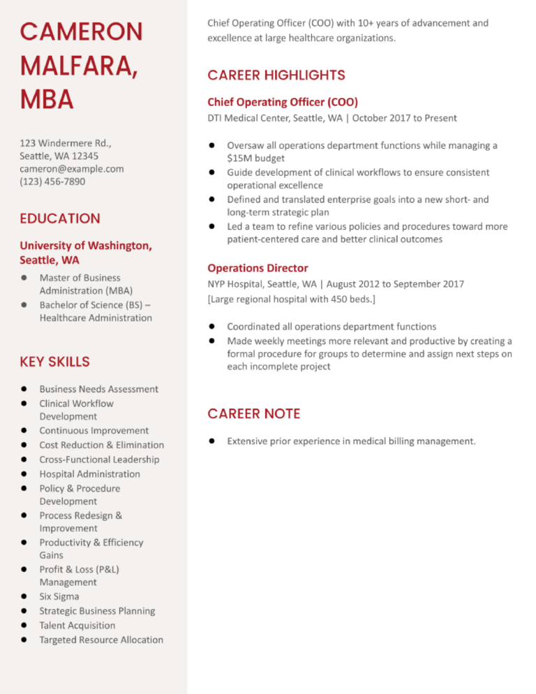Chief Operating Officer Resume Examples and Templates for 2024 ... Chief Operating Officer Resume Examples and Templates for 2024 ...
