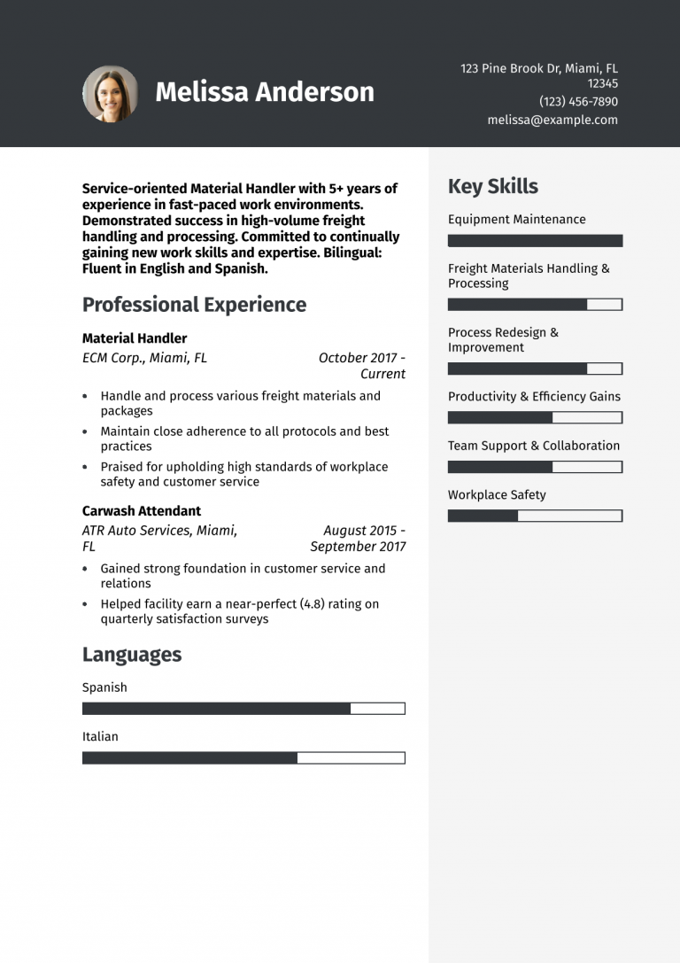 Best Material Handler Resume Examples and Templates for 2025 ...