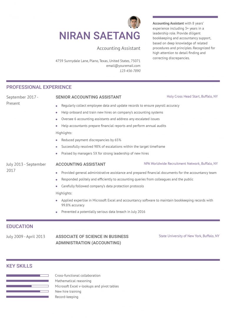 25 Best Accounting Assistant Resume Examples and Templates for 2025 ...
