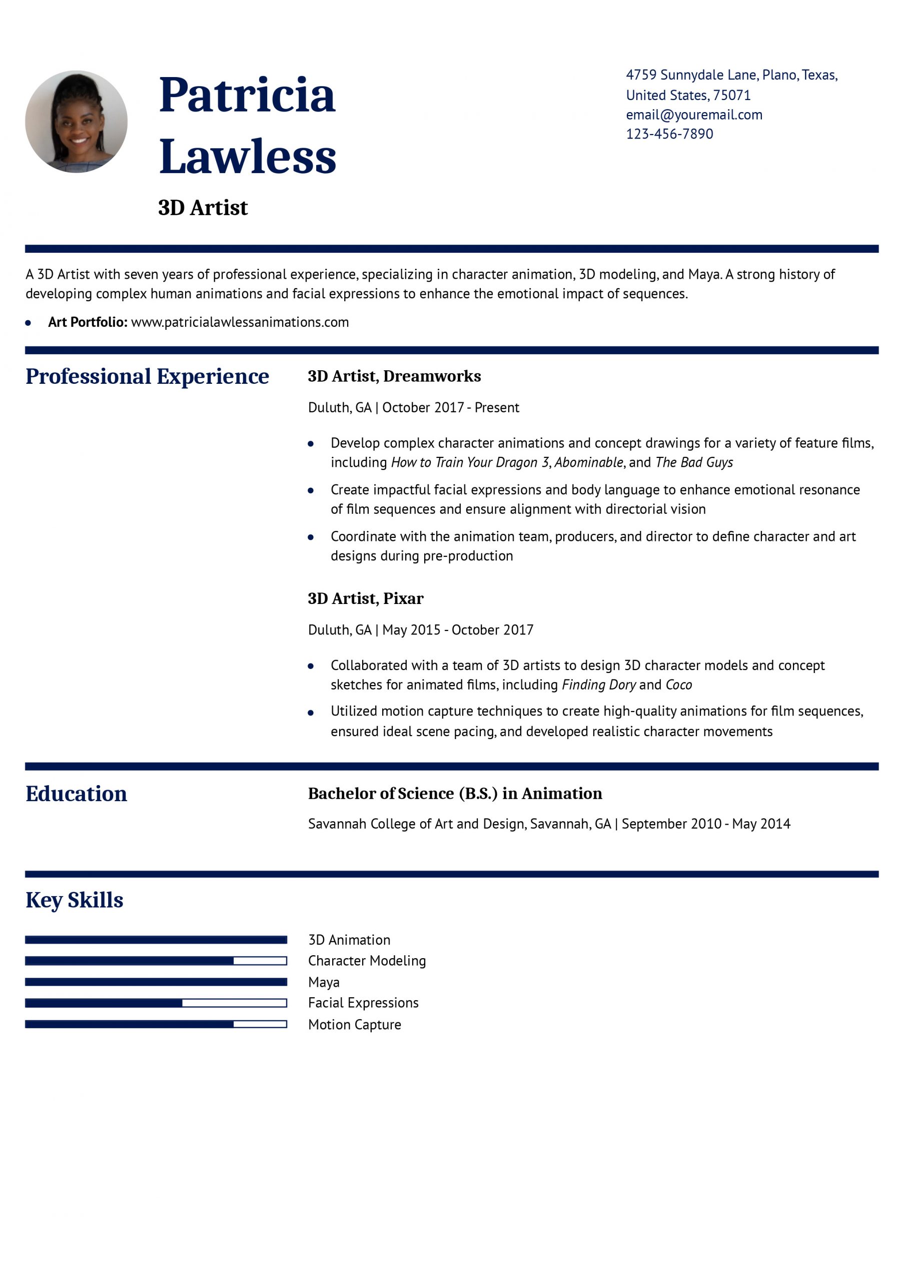 Artist Resume Examples and Templates for 2025 - ResumeBuilder.com
