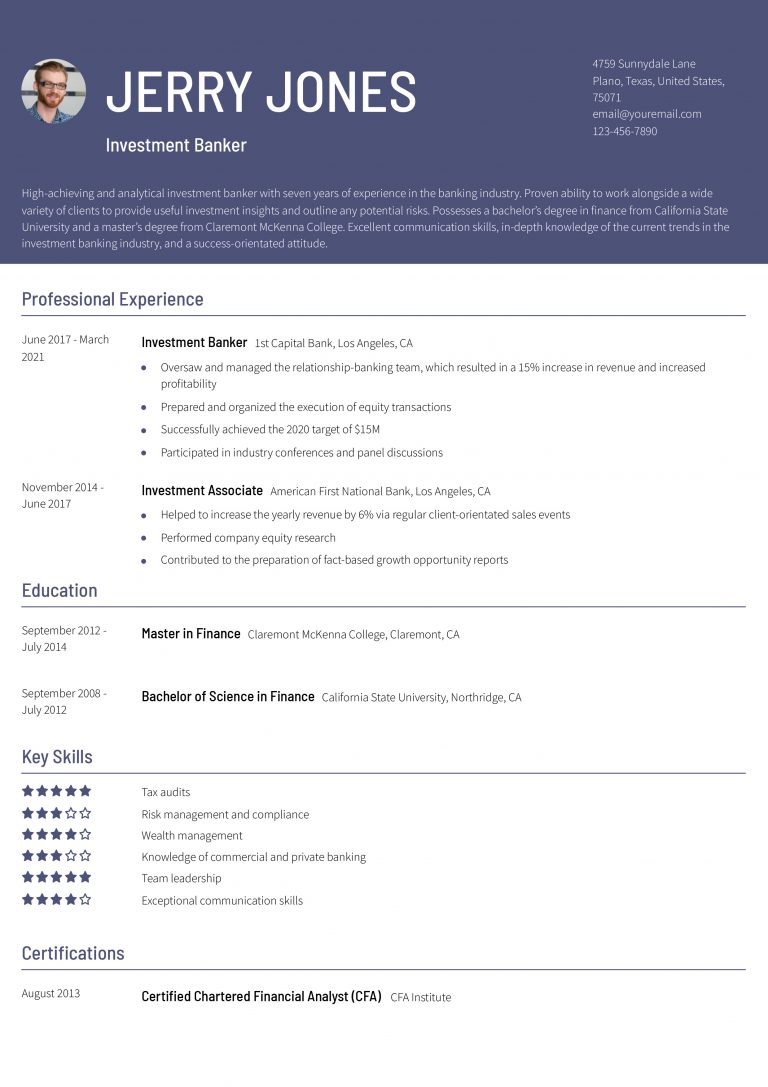 25 Best Banking Resume Examples and Templates for 2025 - ResumeBuilder.com