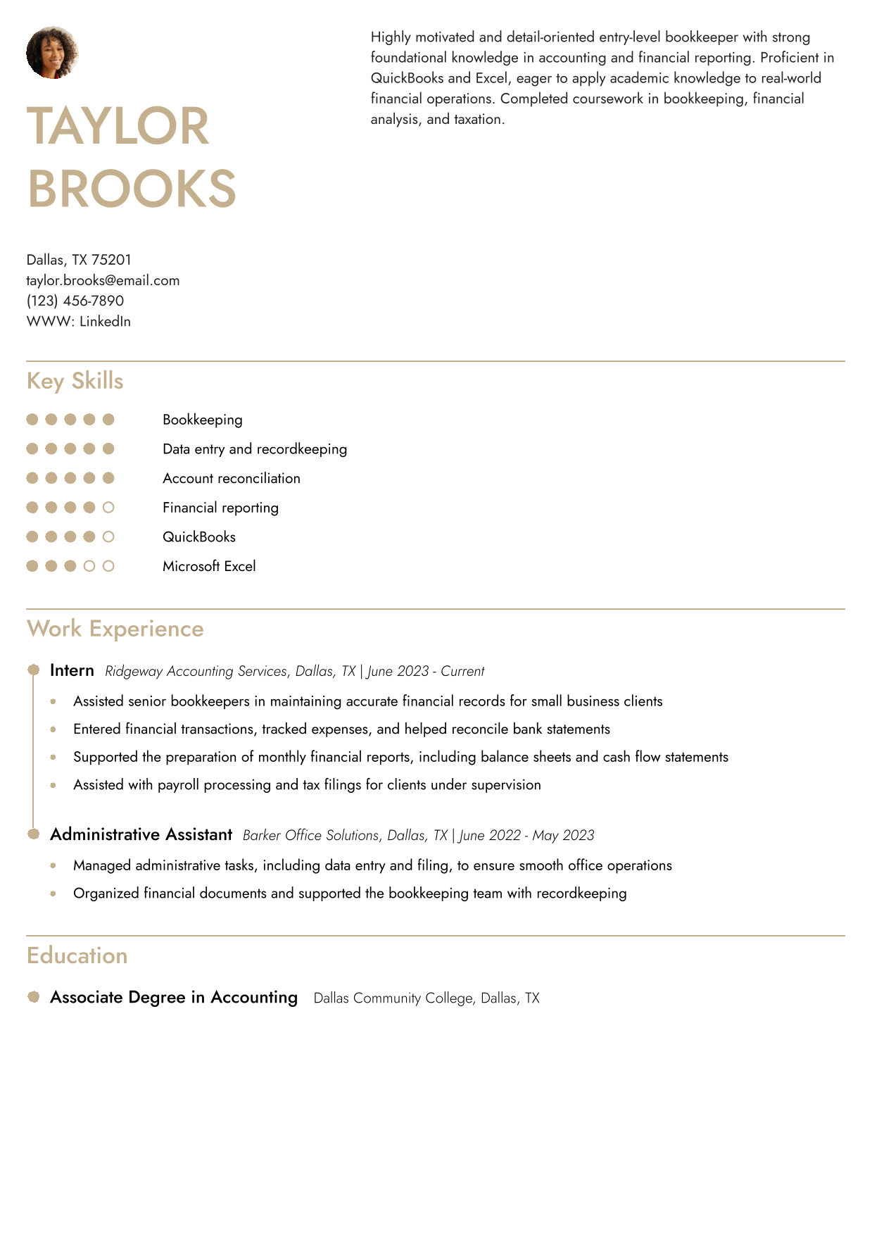 Bookkeeper Resume Examples and Templates for 2024 - ResumeBuilder.com
