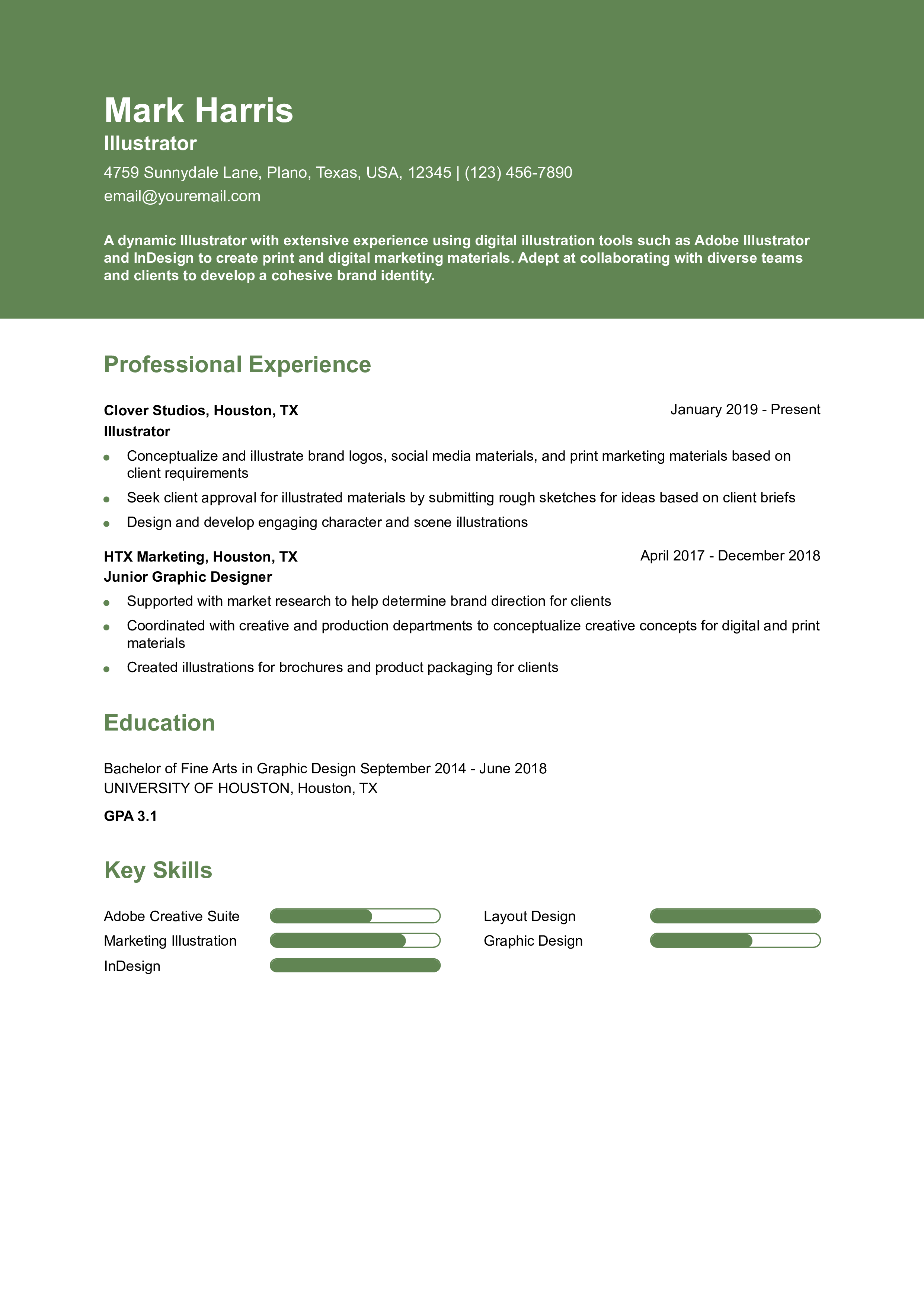 Illustrator Resume Examples and Templates for 2024 - ResumeBuilder.com