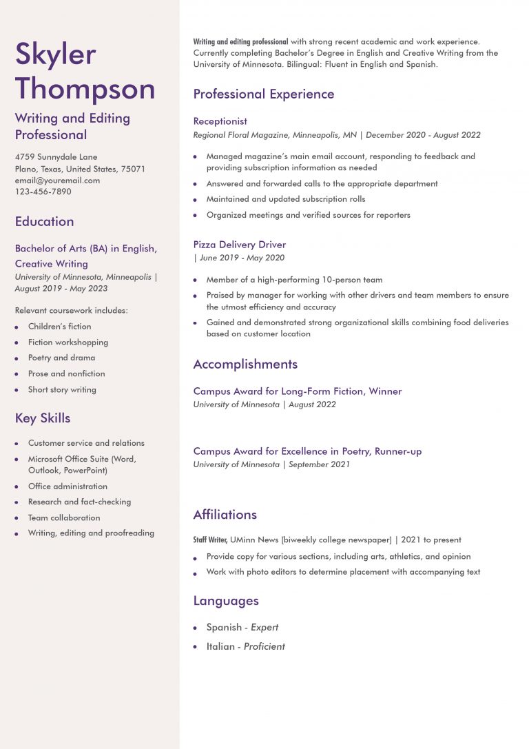 25 Best Internship Resume Examples and Templates for 2025 ...
