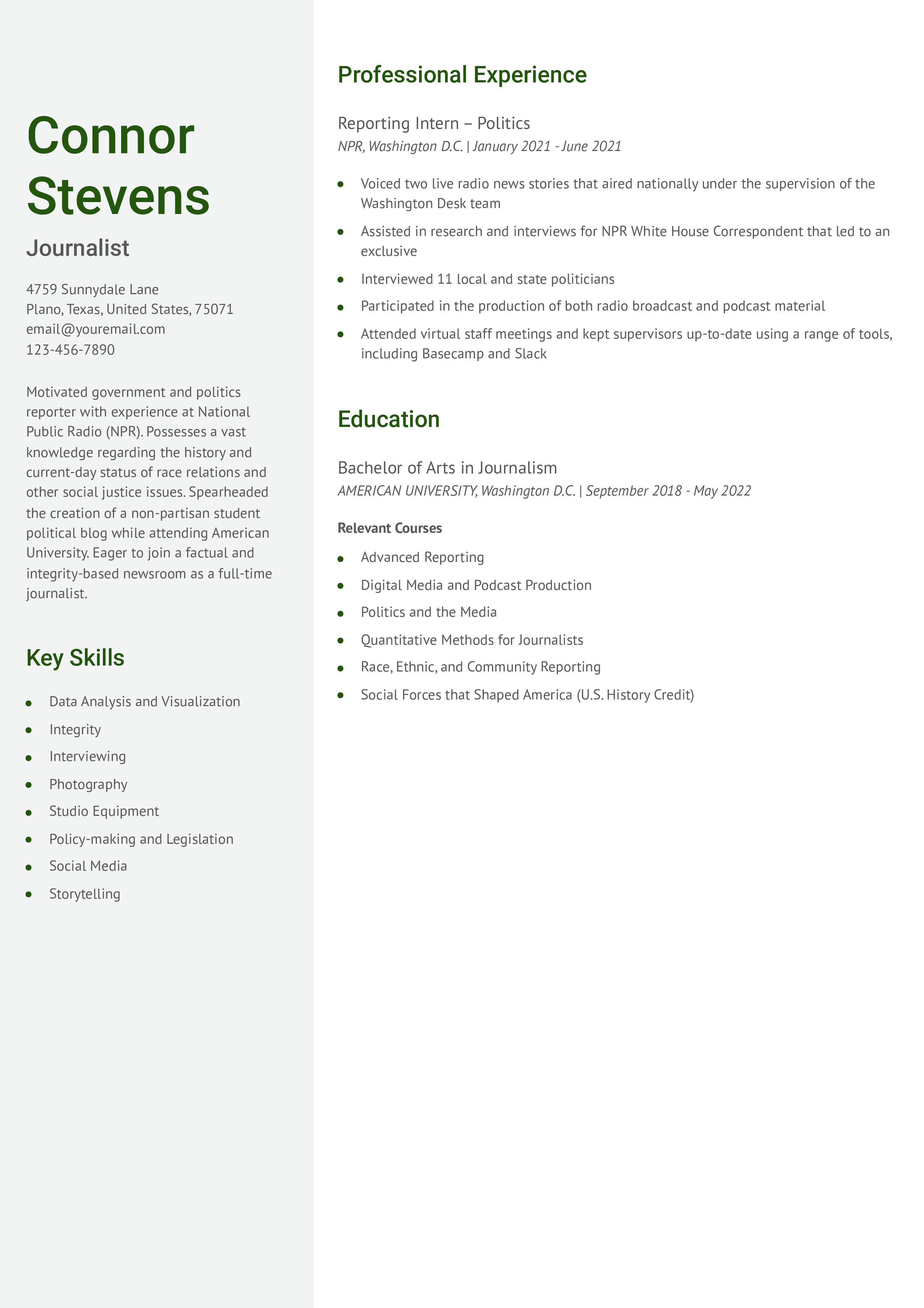 Journalism Resume Examples and Templates for 2024 - ResumeBuilder.com