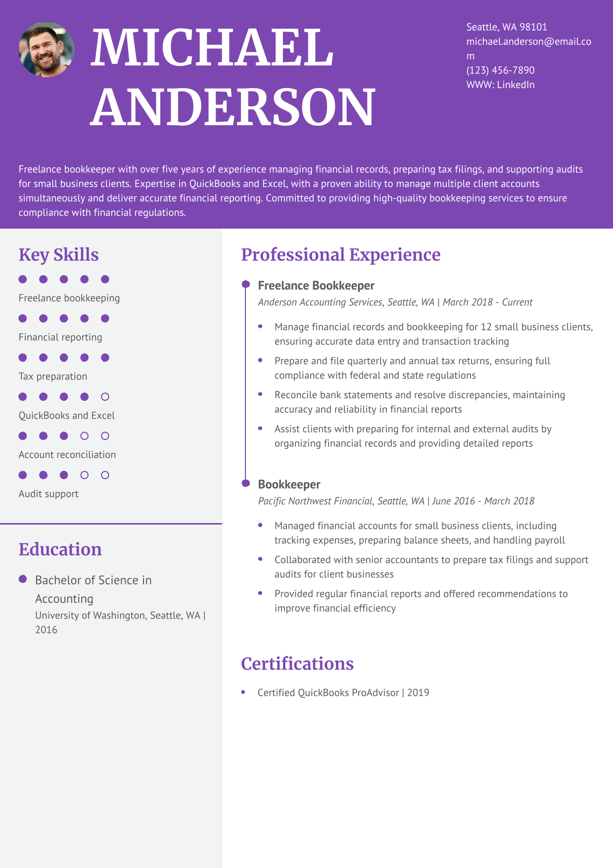 Bookkeeper Resume Examples and Templates for 2024 - ResumeBuilder.com