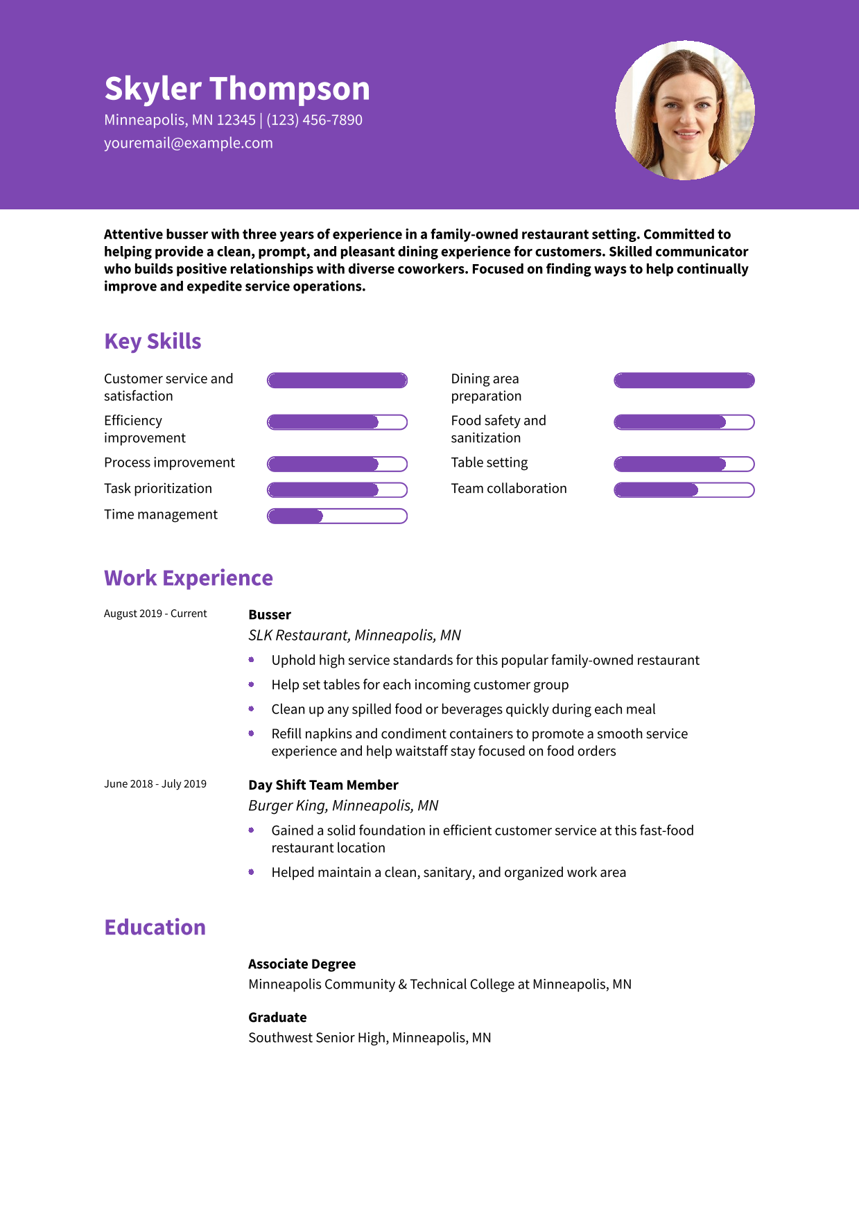 Host and Hostess Resume Examples and Templates for 2025 - ResumeBuilder.com