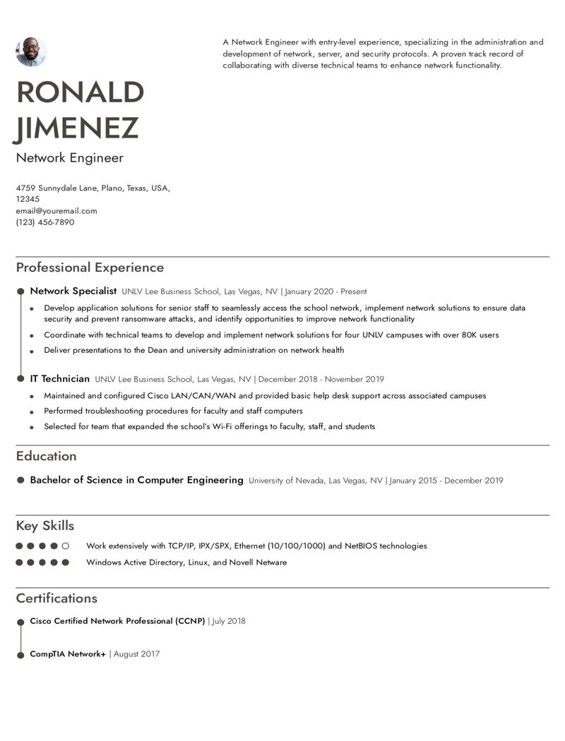 Network Engineer Resume Examples and Templates for 2024 - ResumeBuilder.com