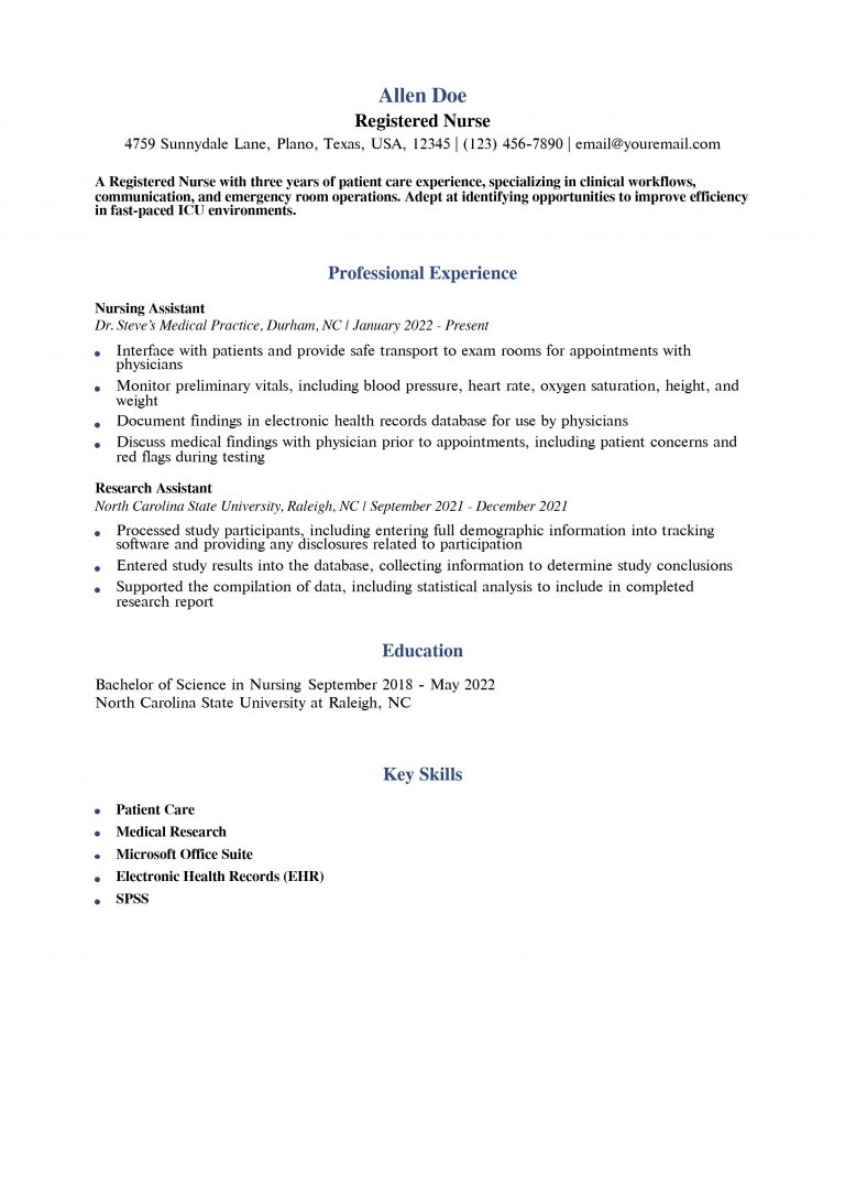 New Grad Nursing Resume Examples and Templates for 2024 - ResumeBuilder.com