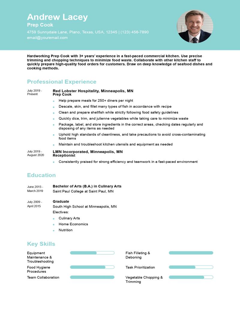 Prep Cook Resume Examples and Templates for 2024 - ResumeBuilder.com
