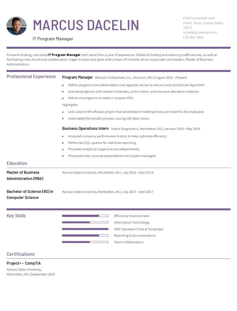 Program Manager Resume Examples and Templates for 2024 - ResumeBuilder.com