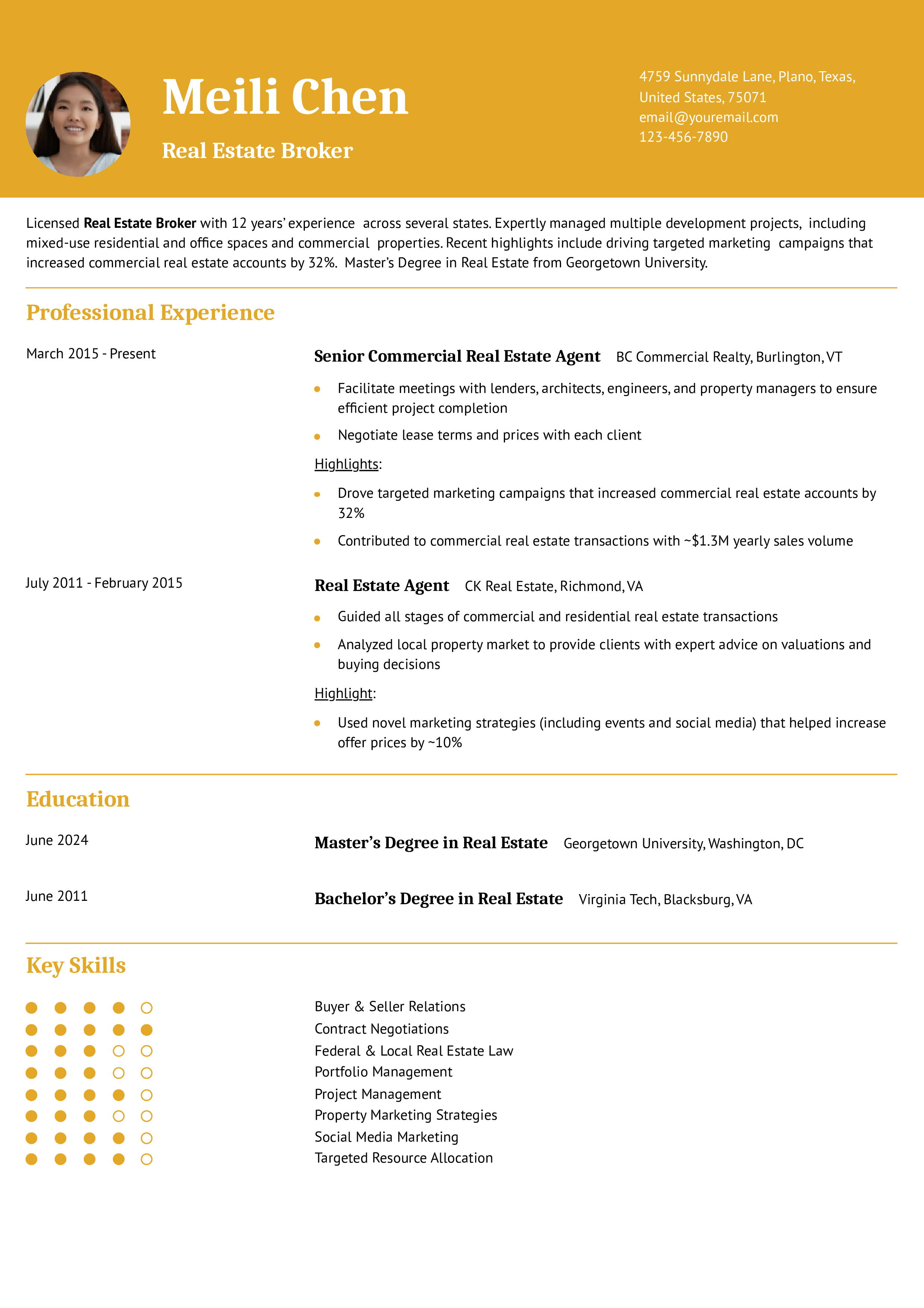 9 Real Estate Agent Resume Examples and Templates for 2025 ...
