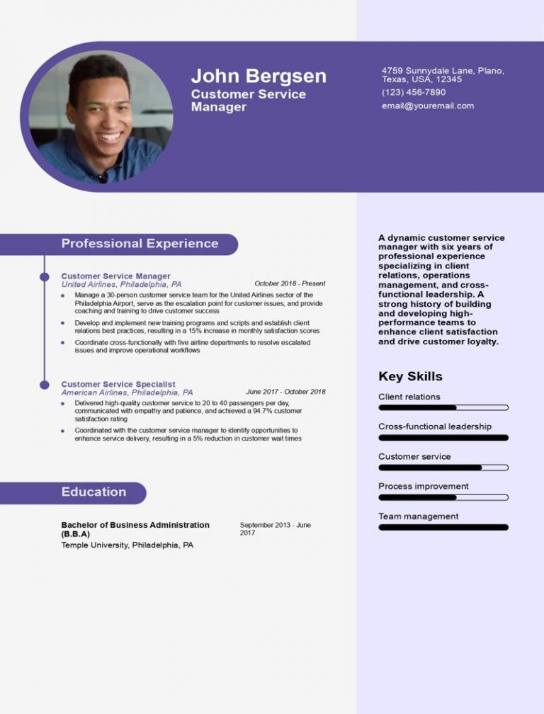 Customer Service Manager Resume Examples and Templates for 2025 ...