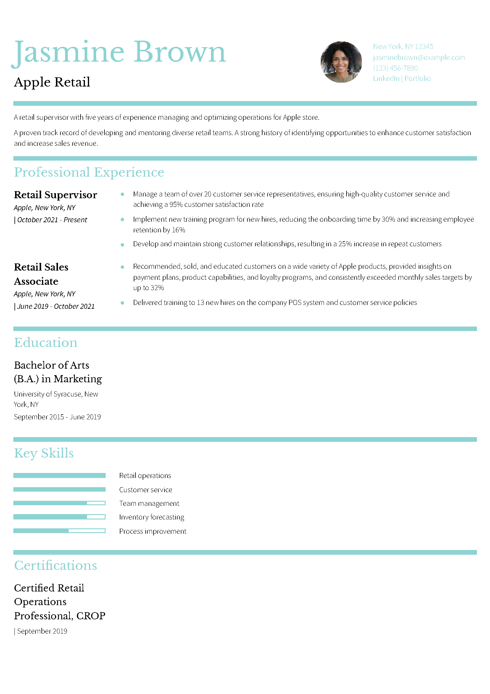 Retail Resume Examples and Templates for 2024 - ResumeBuilder.com