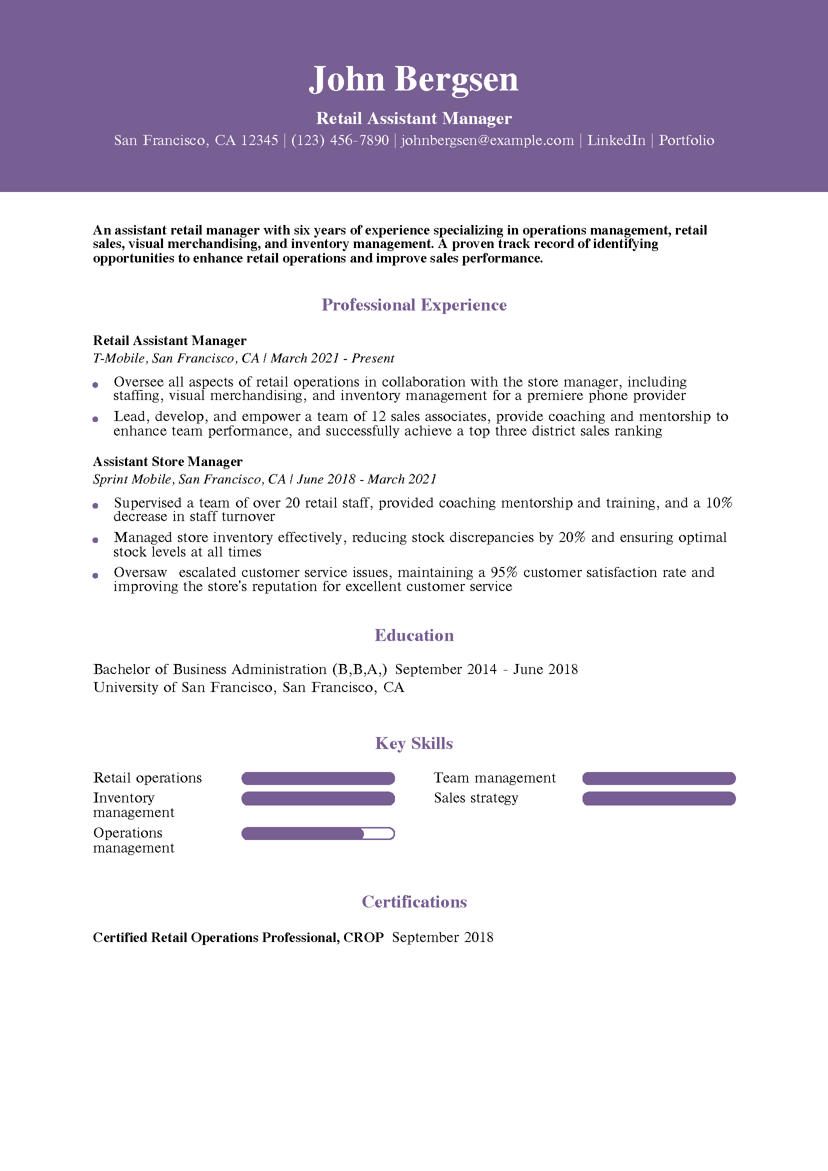 Retail Resume Examples and Templates for 2024 - ResumeBuilder.com