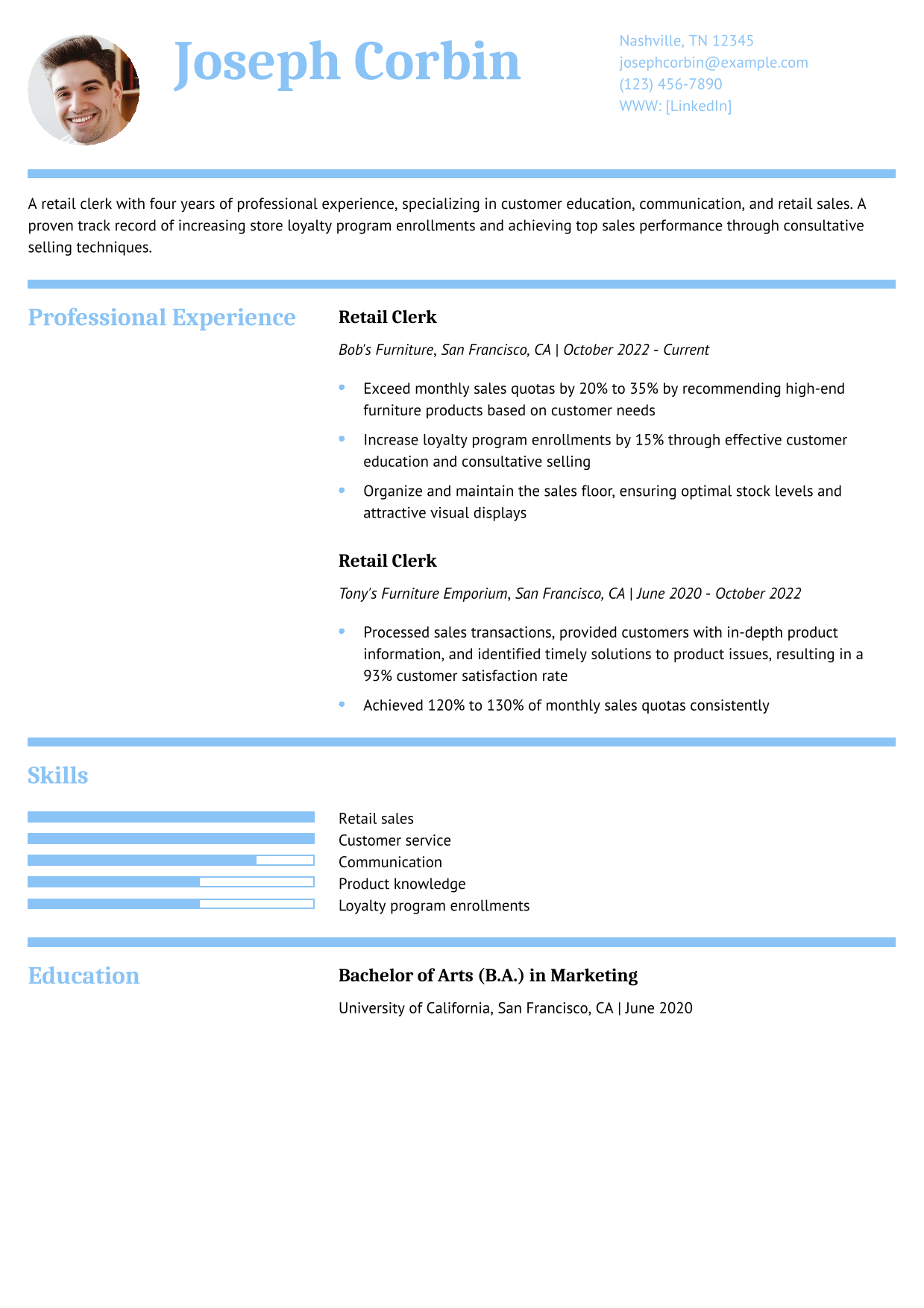 Retail Resume Examples and Templates for 2024 - ResumeBuilder.com