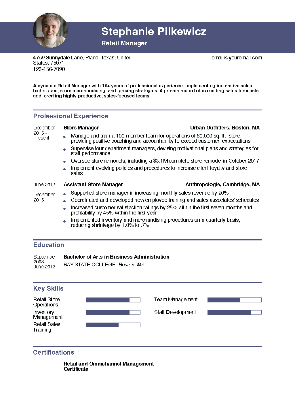 Retail Resume Examples and Templates for 2024 - ResumeBuilder.com