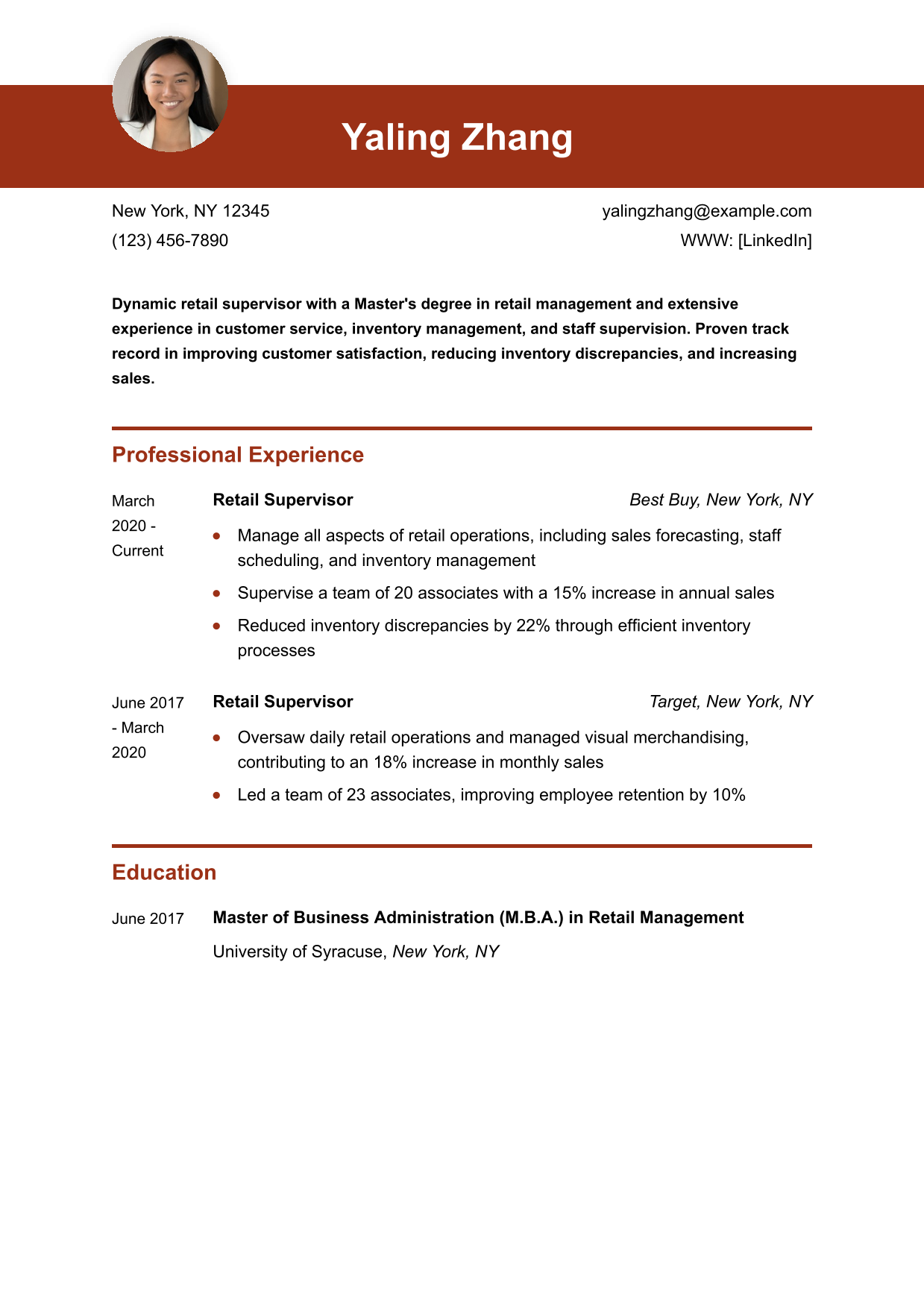 Retail Resume Examples and Templates for 2024 - ResumeBuilder.com