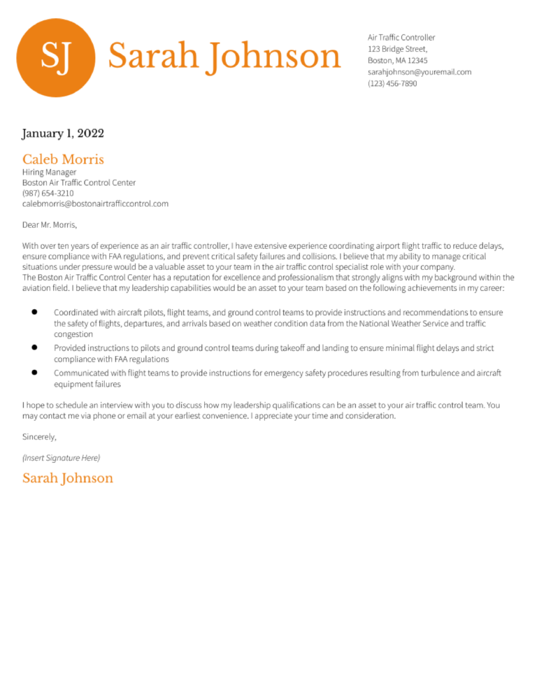 Aviation Cover Letter Examples and Templates for 2024 - ResumeBuilder.com