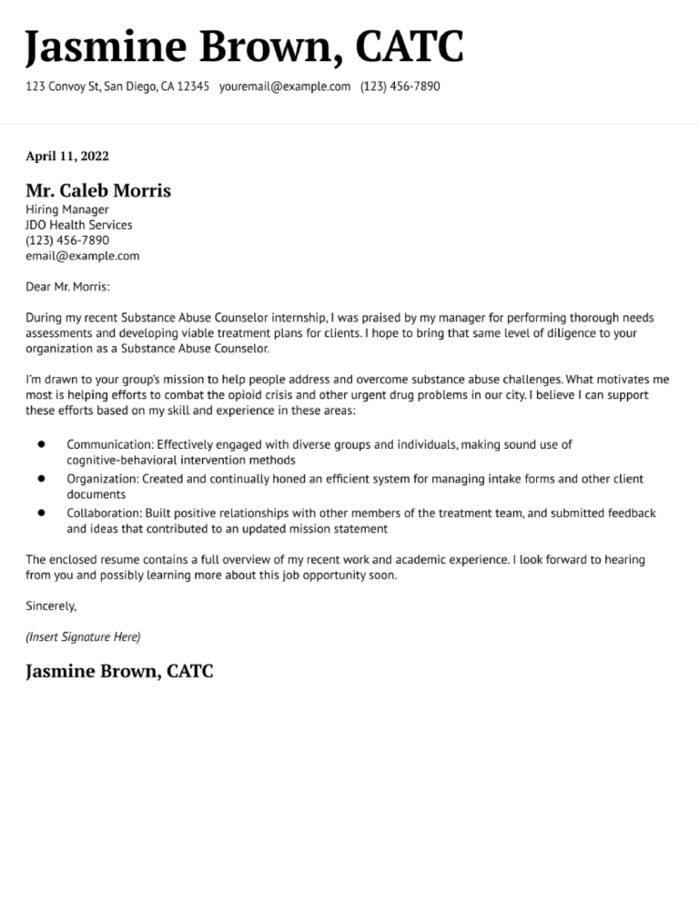 Entry-Level Counseling Cover Letter Examples in 2024 - ResumeBuilder.com