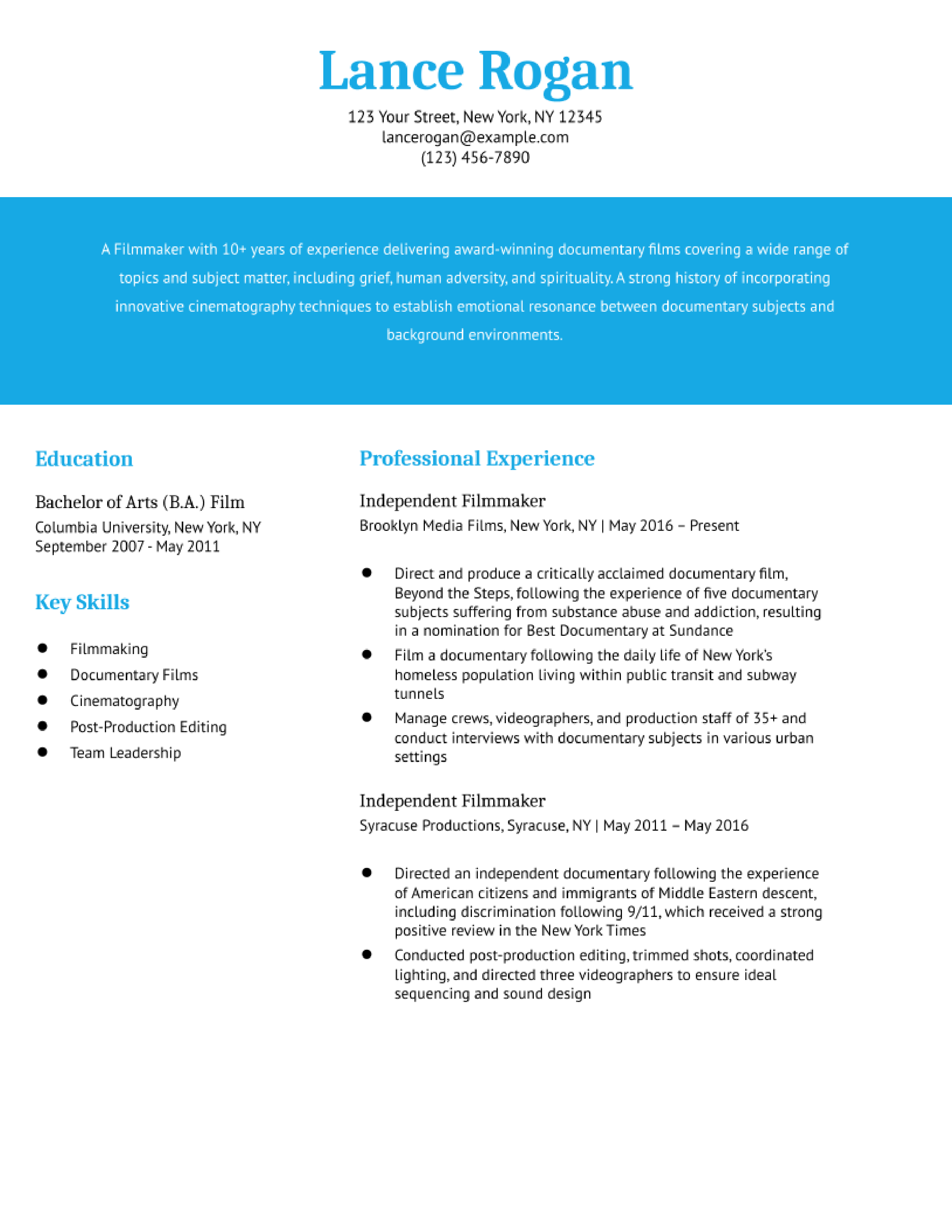 Free Resume Examples & Sample Resumes for All Jobs in 2023 ...