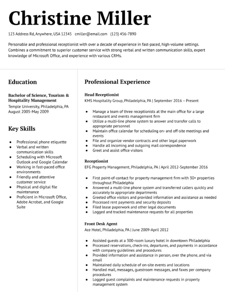 Free Resume Examples and Sample Resumes for All Jobs in 2024 ...
