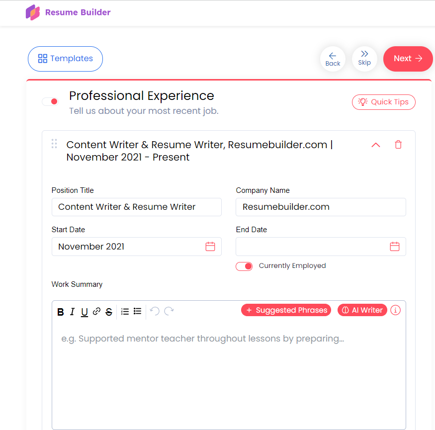 How to Use ResumeBuilder.com's AI Resume Builder - ResumeBuilder.com