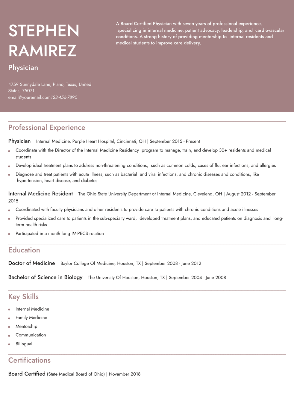 12 Medical Resume Examples and Templates for 2025 - ResumeBuilder.com