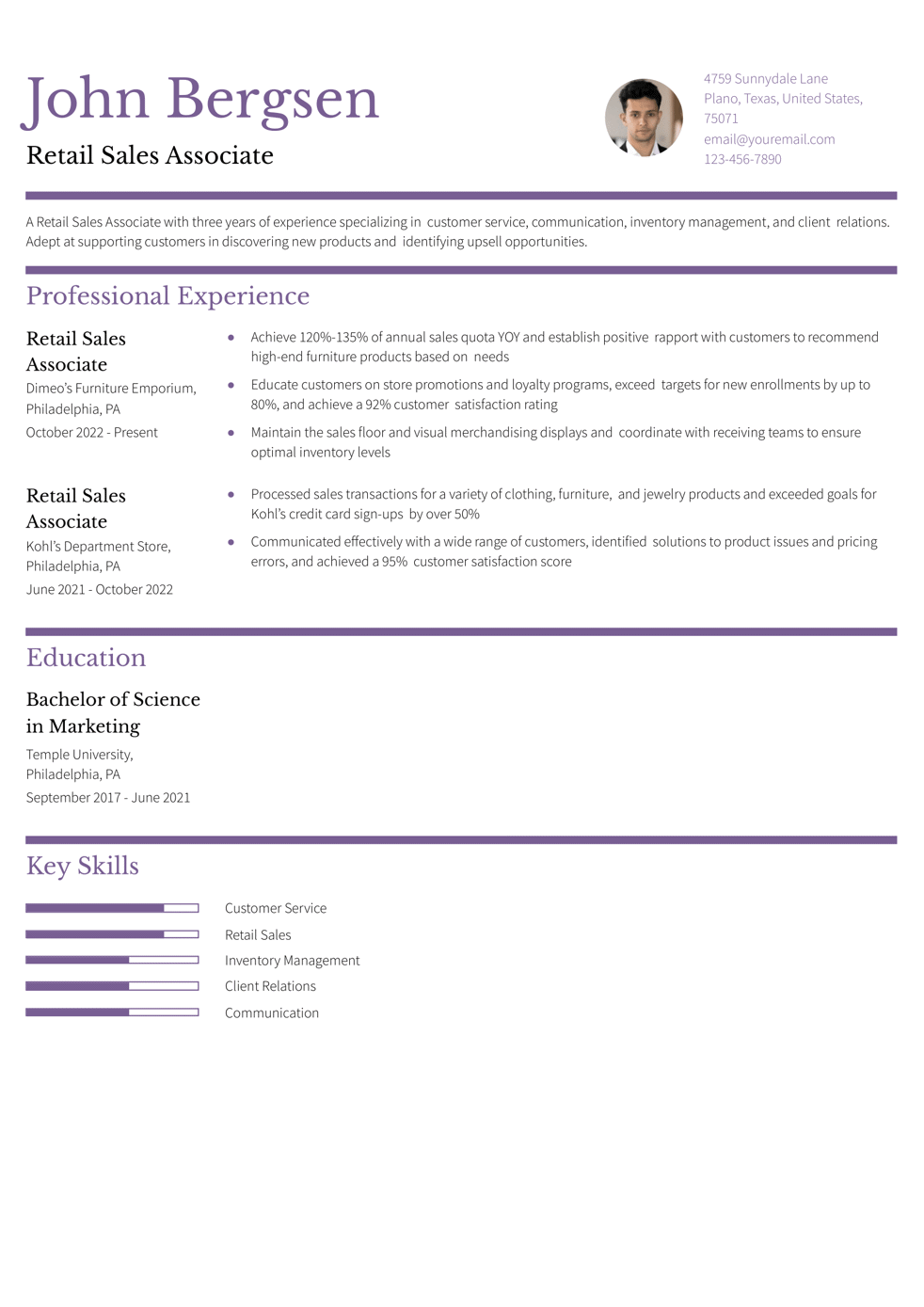 Retail Sales Associate Resume Examples and Templates for 2025 ...