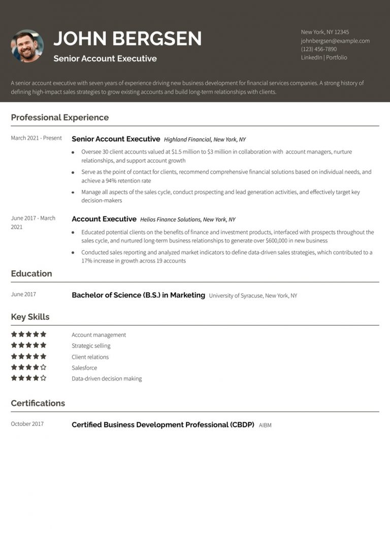 Best Account Executive Resume Examples and Templates for 2026 ...