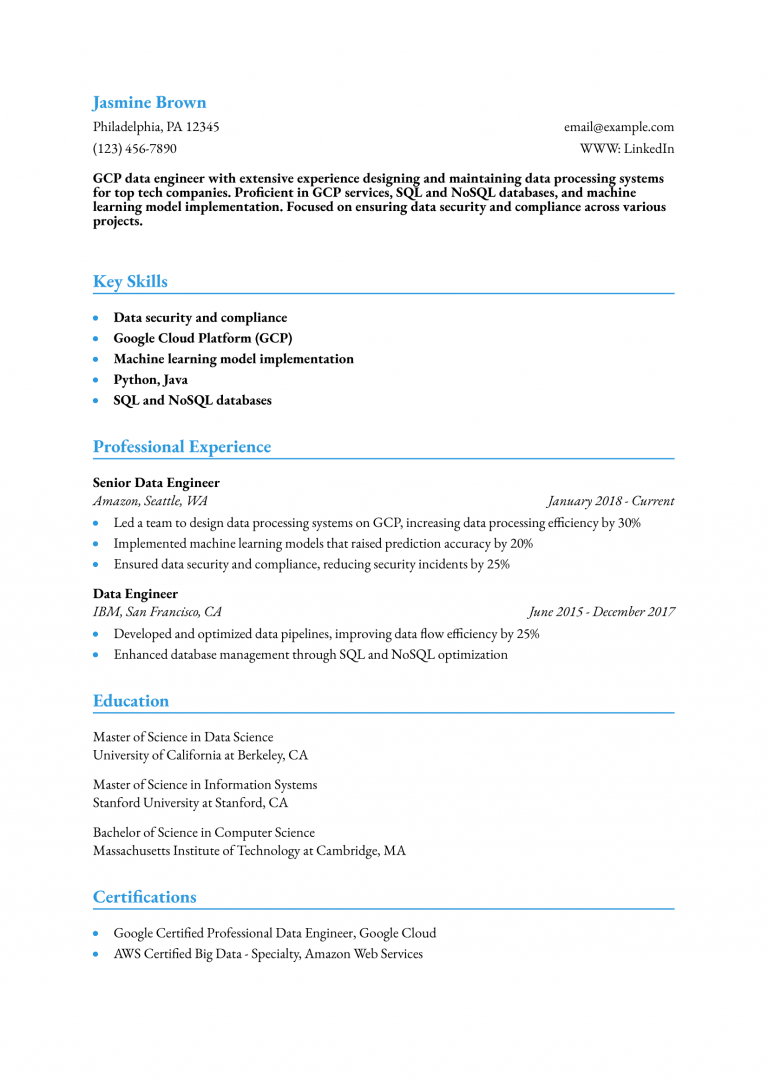Best Data Engineer Resume Examples and Templates for 2025 ...