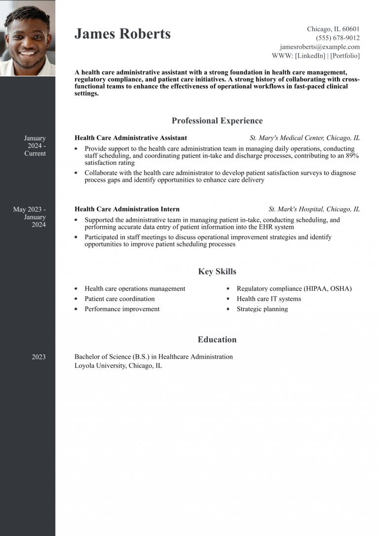 Health Care Administrator Resume Examples and Templates for 2025 ...
