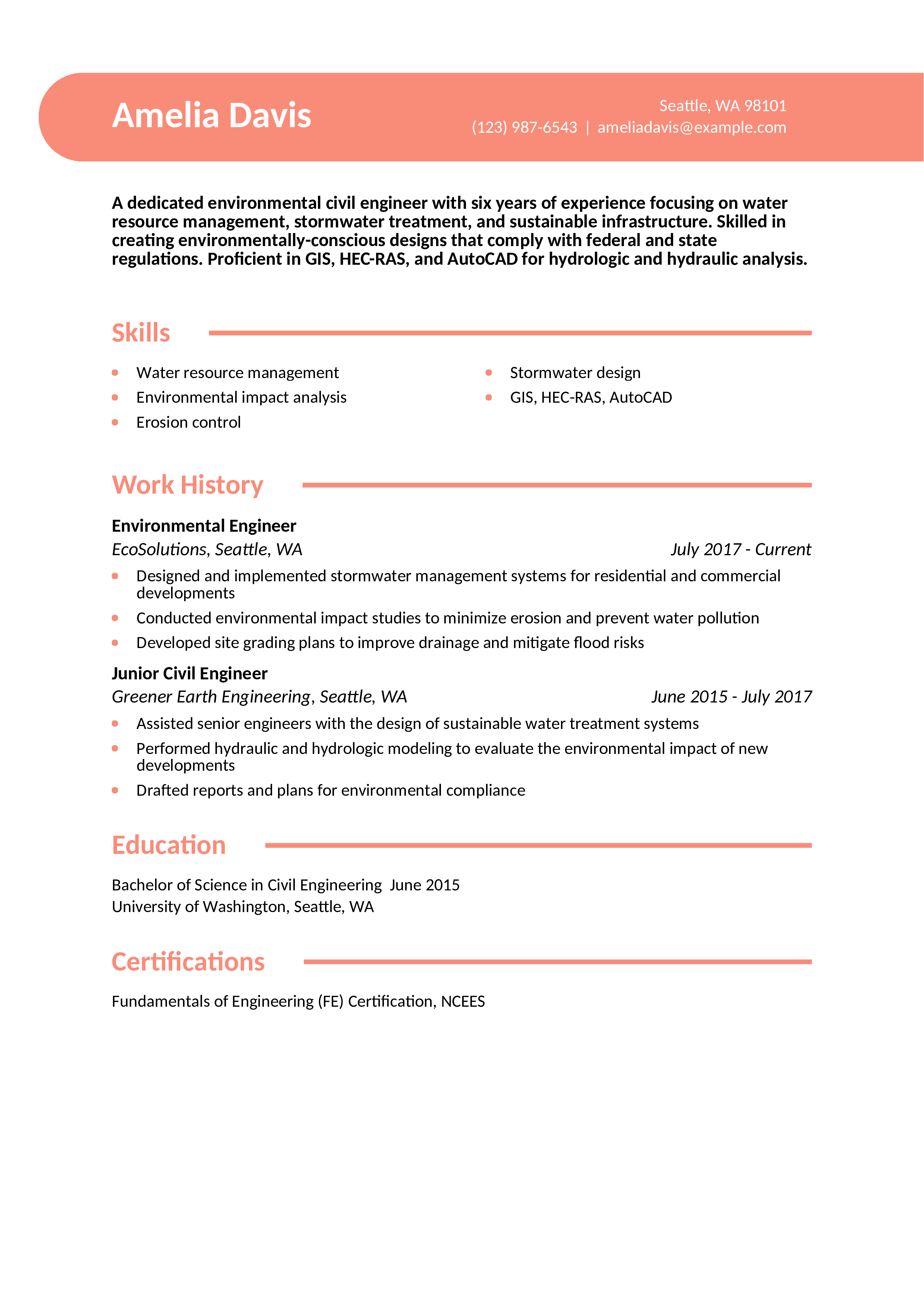 Civil Engineering Resume Examples and Templates for 2025 ...