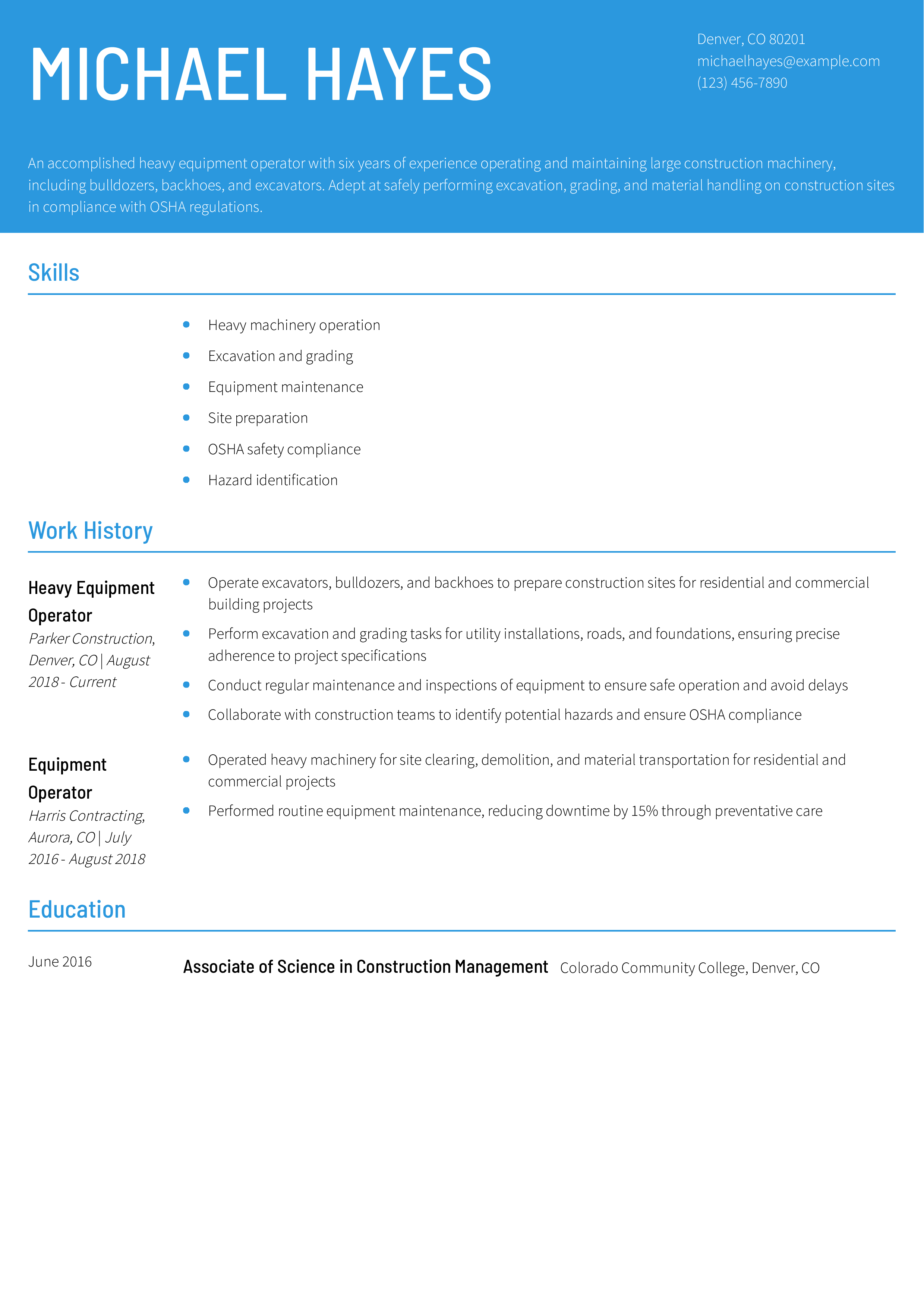 Construction Worker Resume Examples and Templates for 2025 ...