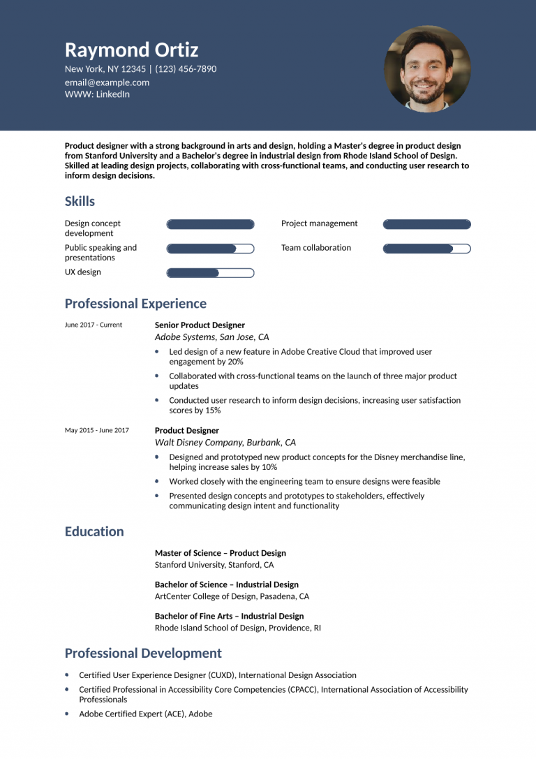Best Designer Resume Examples and Templates for 2025 - ResumeBuilder.com