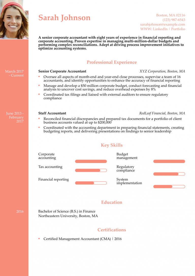 Senior Accountant Resume Examples and Templates for 2025 ...