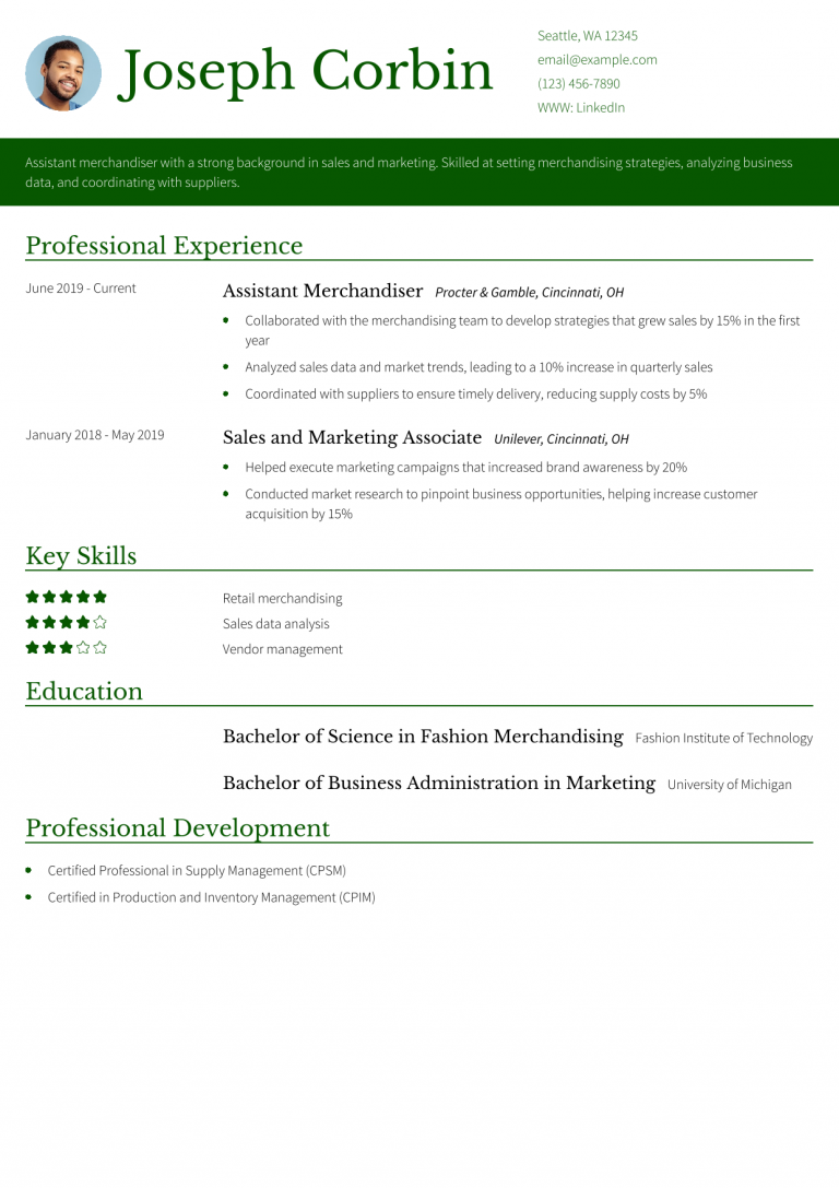 Merchandiser Resume Examples and Templates for 2025 - ResumeBuilder.com