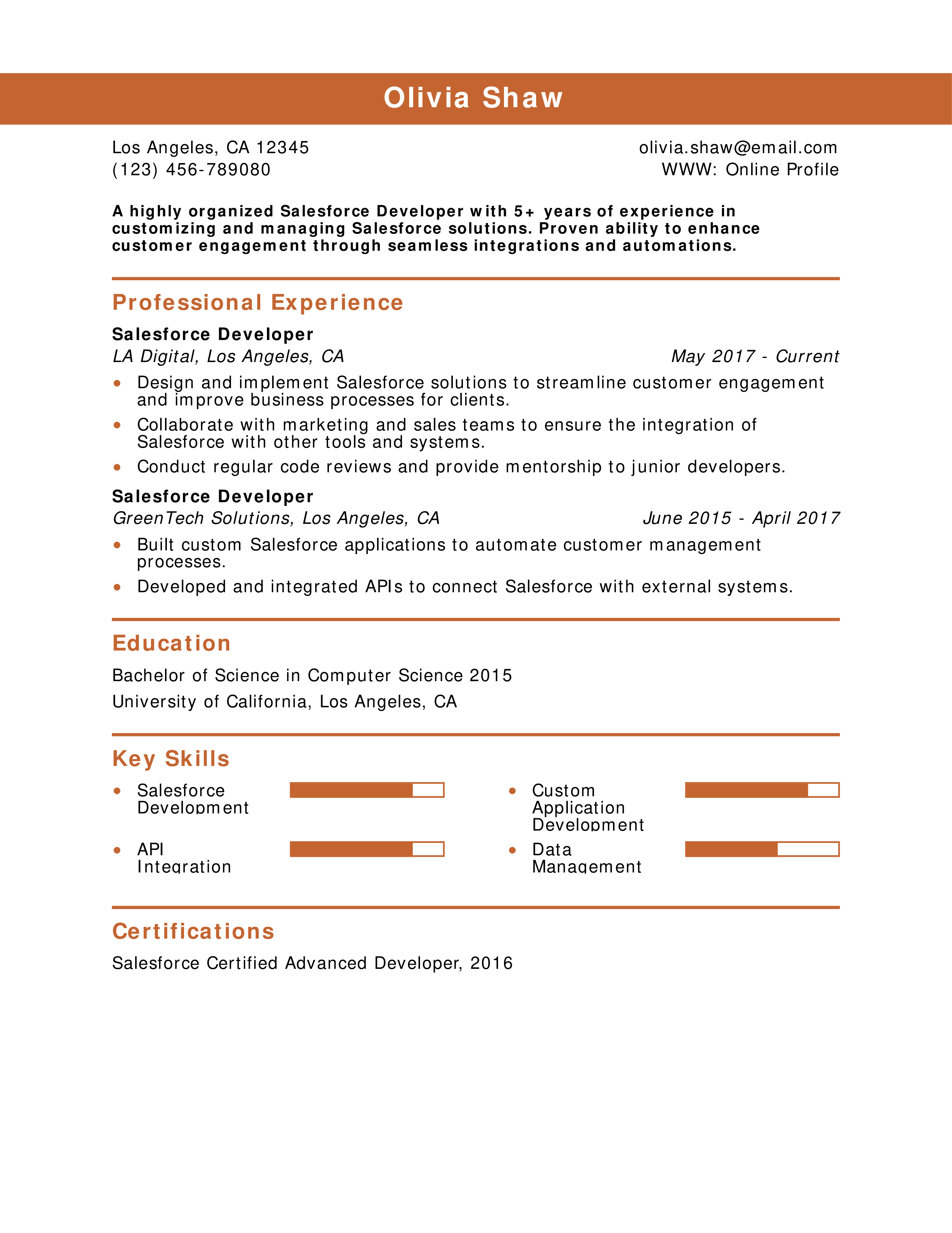 Salesforce Developer Resume Examples and Templates for 2025 ...