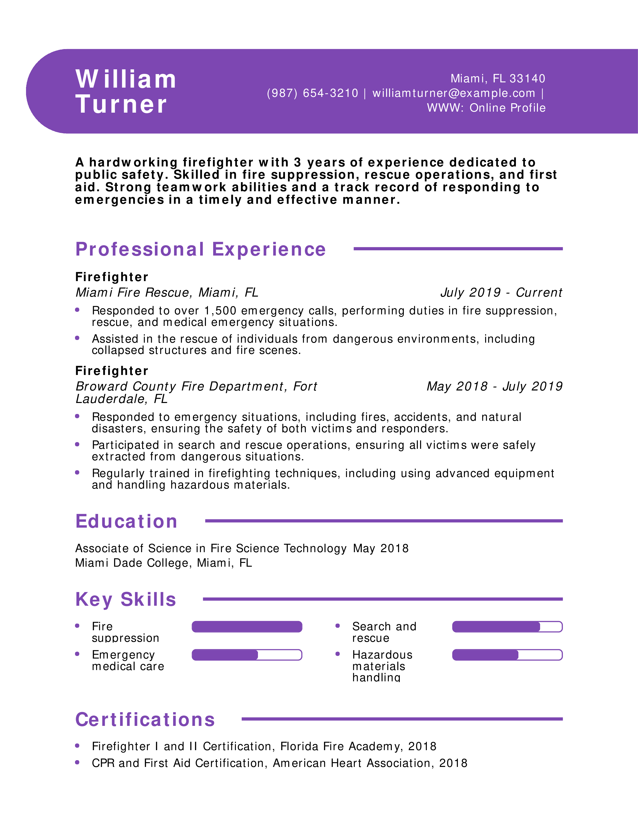 Firefighter Resume Examples and Templates for 2025 - ResumeBuilder.com