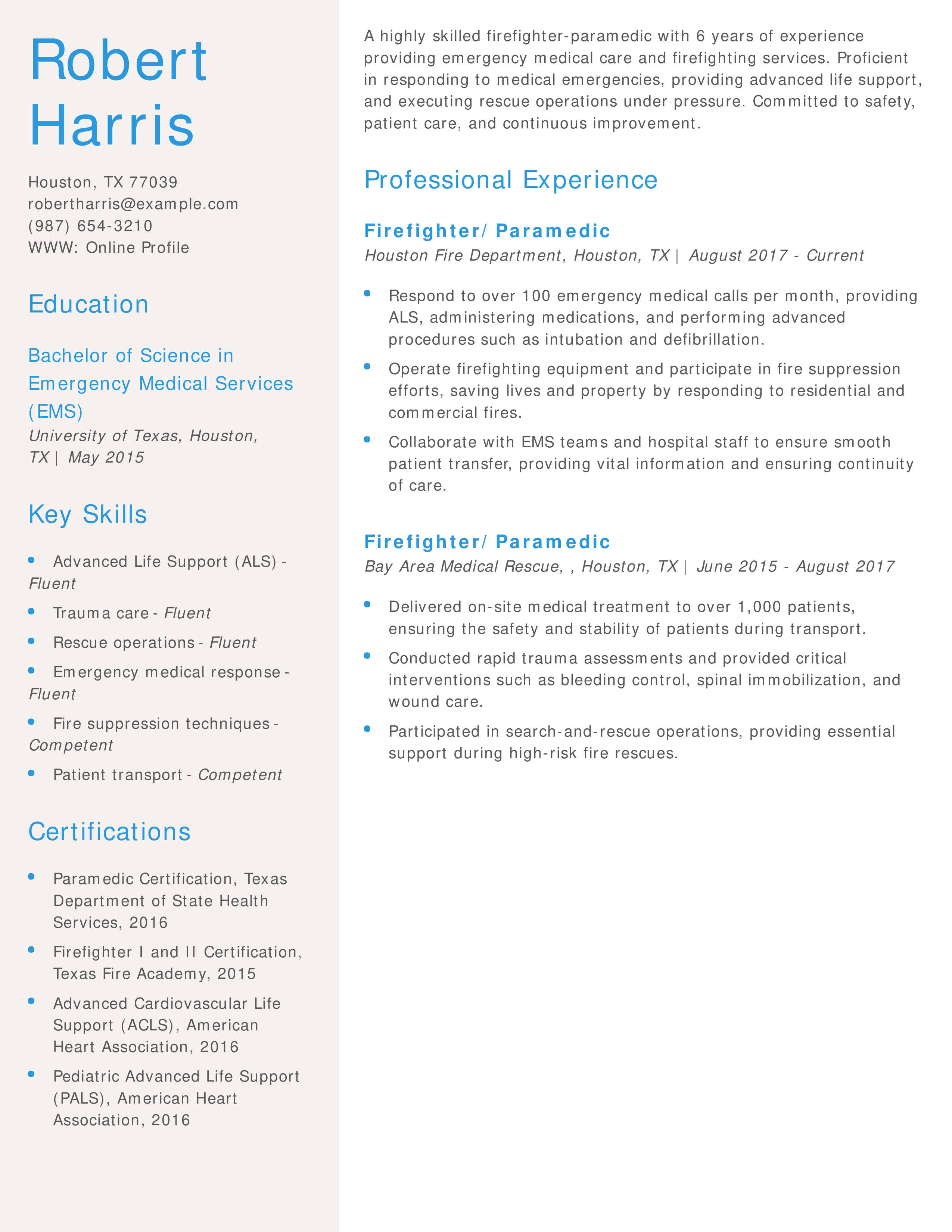 Firefighter Resume Examples and Templates for 2025 - ResumeBuilder.com